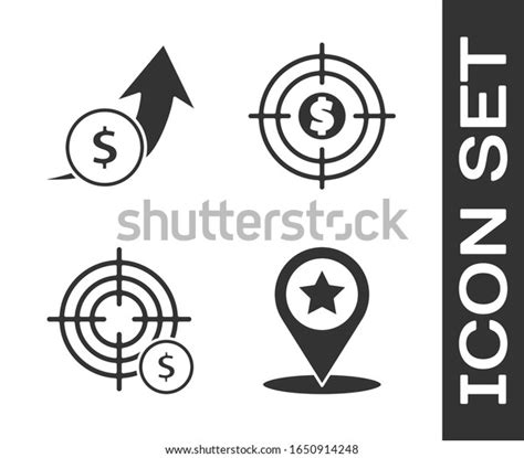 Set Map Pointer Star Financial Growth Stock Vector Royalty Free
