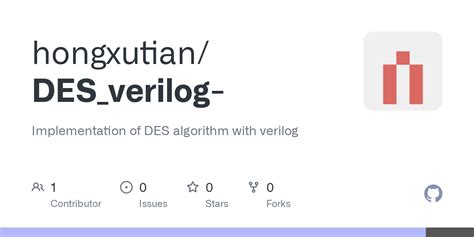 Github Hongxutiandesverilog Implementation Of Des Algorithm With