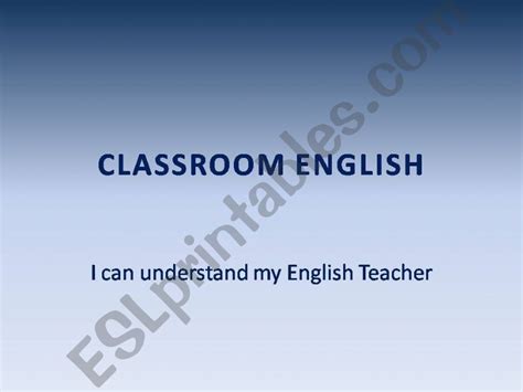 ESL English PowerPoints Classroom English