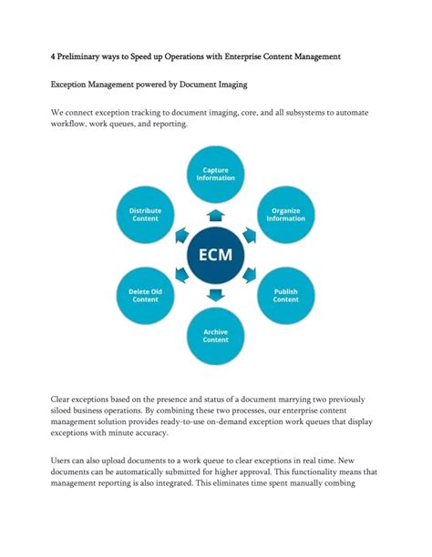 Ppt 4 Preliminary Ways To Speed Up Operations With Enterprise Content