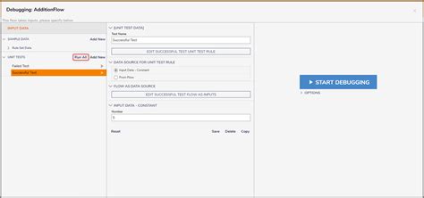 Running Unit Tests On A Flow Debug Flows