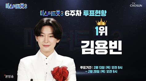 김용빈 독주 6주 연속 응원 투표 1위‥천록담 5위로 껑충미스터트롯3