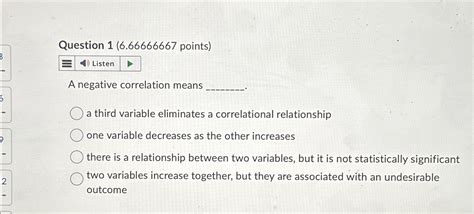 Solved Question Points A Negative Correlation Chegg
