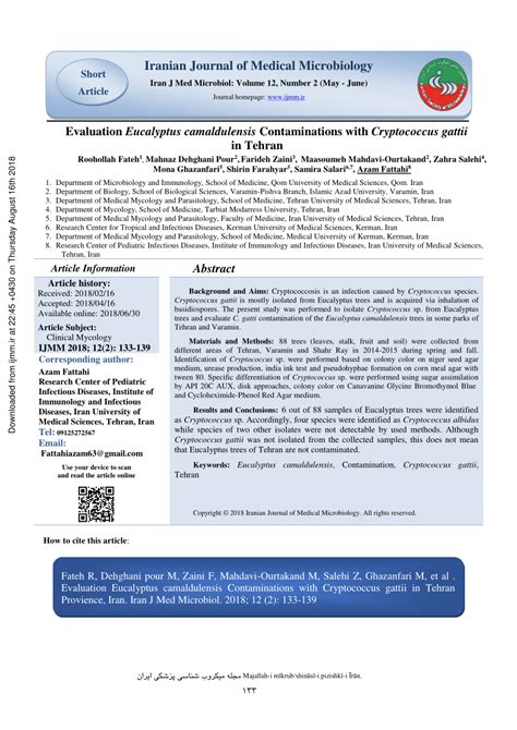 Pdf Evaluation Eucalyptus Camaldulensis Contaminations With Pdf Evaluation Eucalyptus Camaldulensis Contaminations With