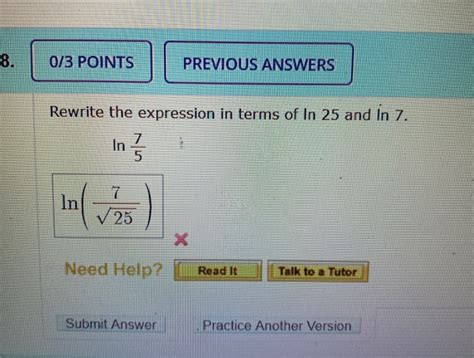 solved 8 0 3 points previous answers rewrite the expression