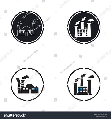 Factory Building Icons Vector Illustration Stock Vector Royalty Free Shutterstock