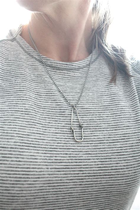 Silver Safety Pin Necklace Sterling Silver Unity Pin Necklace 2 Silver Safety Pin Necklace Sterling Silver Unity Pin Necklace 2