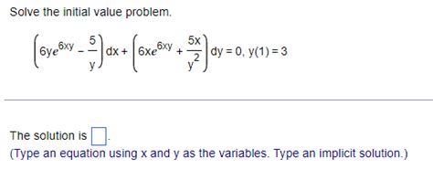 Solved Solve The Initial Value Problem Chegg