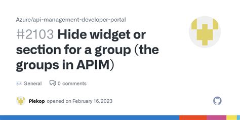 Hide Widget Or Section For A Group The Groups In Apim · Azure Api