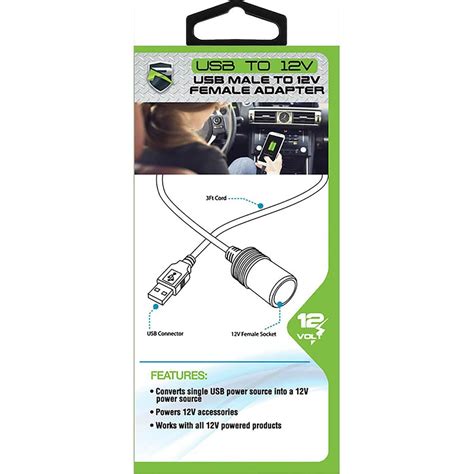Premier Usb To Female 12 Volt Socket Adapter