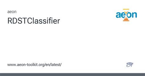 Rdstclassifier Aeon 120 Documentation