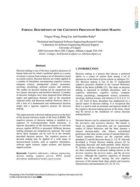 Cognitive Decision Making Process Explained Pdf Decision Making