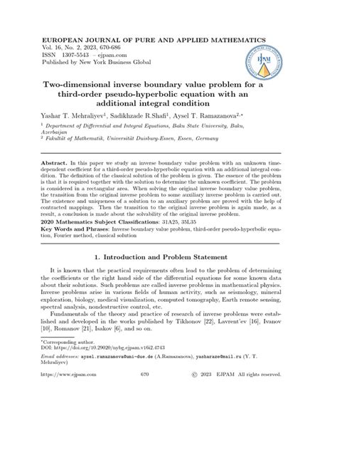Two Dimensional Inverse Boundary Value Problem For Download Free Pdf