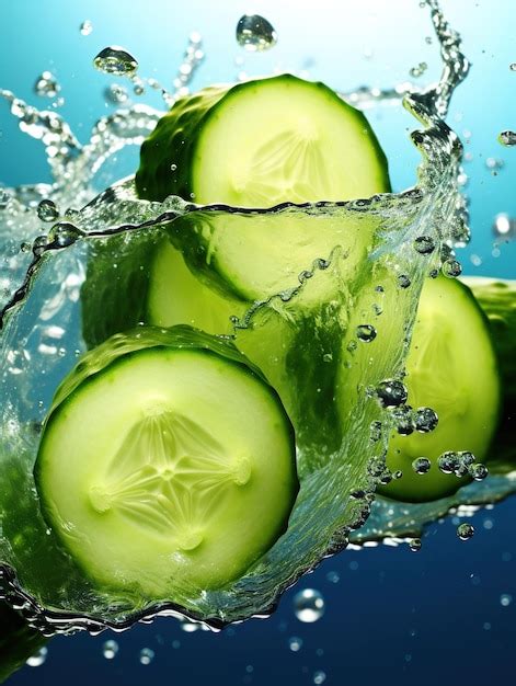 Premium Ai Image Fresh Cucumber Slices