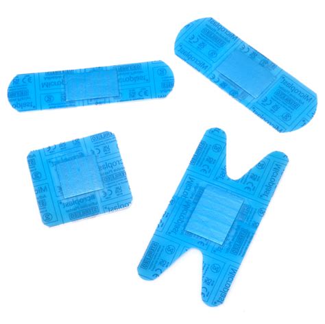Sterile Blue Detectable Plasters 4 Type Assorted 100