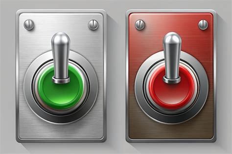 realistic toggle switches for on and off positions premium ai
