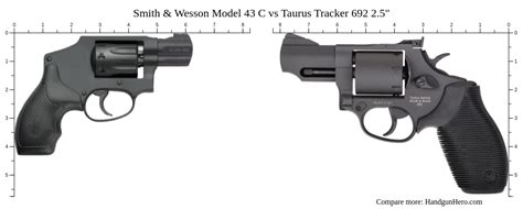 Smith And Wesson Model 43 C Vs Taurus Tracker 692 2 5 Size Comparison