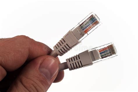 Twisted Ethernet Cables Connected To Switch Stock Photo Image Of Coloured Cables 16250790