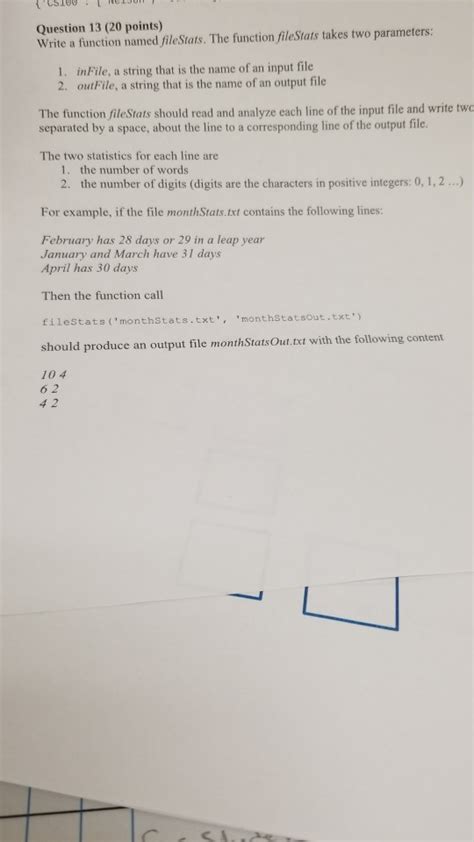 Solved Question 13 20 Points Write A Function Named