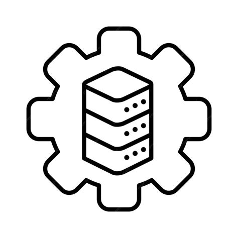 Premium Vector Data Storage System Automation Outline Icon Vector