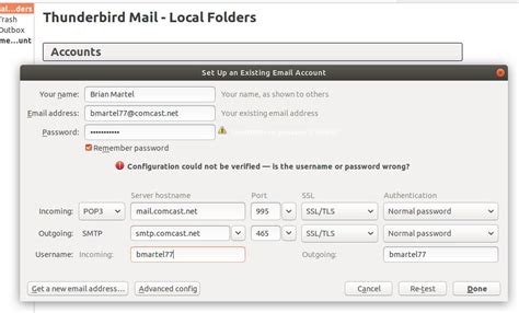 Cant Set Up Using An Existing Account Thunderbird Support Forum Mozilla Support