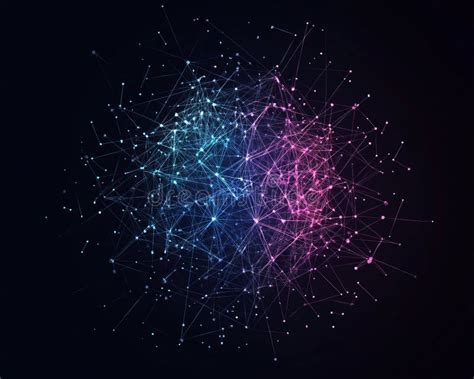minimalist artificial intelligence network structure with vibrant nodes