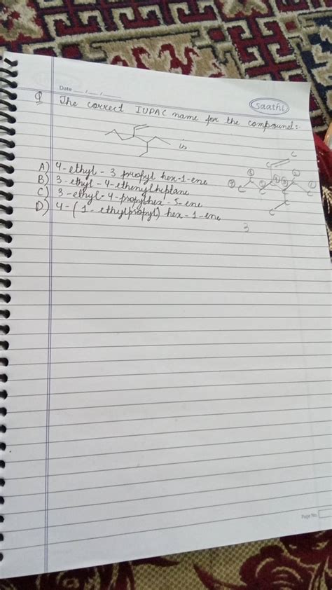 Q The Correct Iupac Name For The Compound Filo