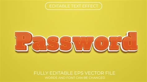 Premium Vector Password Text Effect