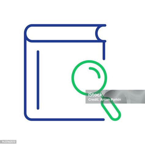 책 라인 아이콘으로 유리를 돋보이게합니다 검색 책 개념 서점 선형 아이콘 웹 페이지 검색 단추입니다 도서관 및 서점 기호 편집 가능한 스트로크 벡터 일러스트레이션 0명에