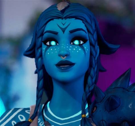 Blue Haired Anime Character With A Black Cat Fortnite Echo Skin Pfp