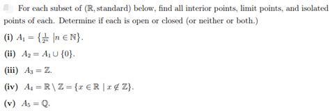 Solved For Each Subset Of R Standard Below Find All Chegg