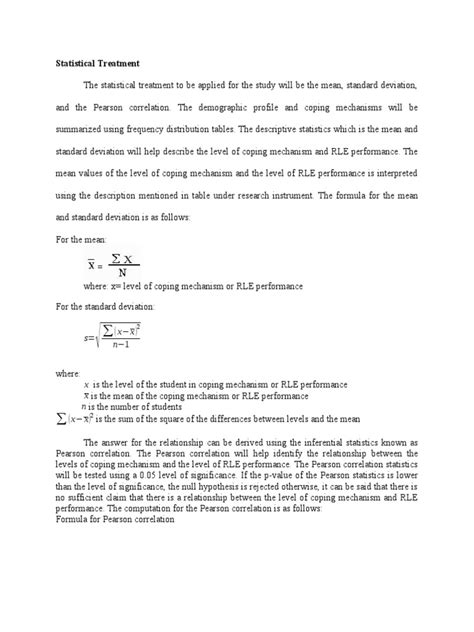 Statistical Treatment