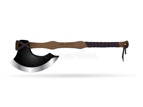Vintage Viking Ax With Leather Handle Stock Vector Illustration Of Weapon Vintage 273507501