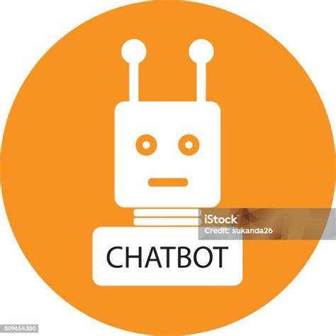 오렌지와 흰색 배경에 Chatbot 벡터 아이콘 그래픽 사용자 인터페이스에 대한 스톡 벡터 아트 및 기타 이미지 그래픽