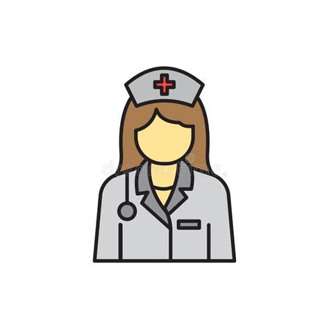 Nurse Colored Vector Icon On White Background Stock Vector Illustration Of Nurse Silhouette