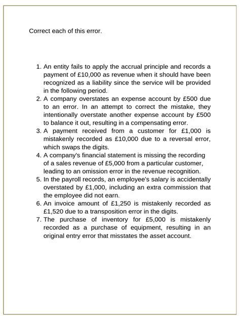 Correction Of Error Task Pdf