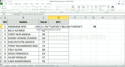 Dibimbing Id Rumus IF Pada Excel Cara Menggunakan Contoh Prakteknya