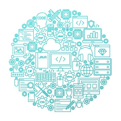 Premium Vector Programming Line Icon Circle Design Vector Illustration Of Coding Resources