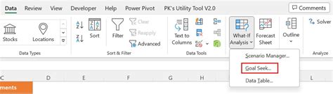 Goal Seek Pk An Excel Expert