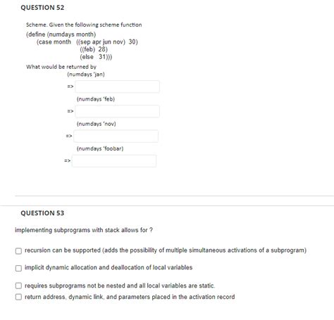 Solved Question 52 Scheme Given The Following Scheme
