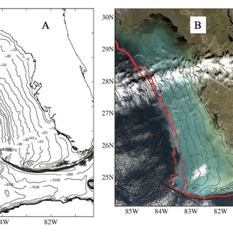 A Contour Plot Of Wfs Digital Bathymetric Data Base Dbdb2 With 10 M Download Scientific