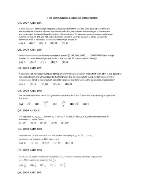 100 Sequence Pdf