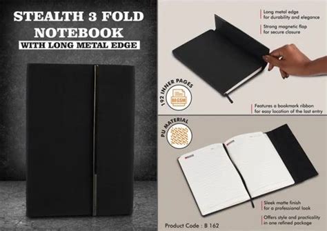 Leather Cover Glue Bound Stealth 3 Fold Notebook Size A3 At ₹ 263
