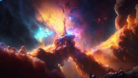 Ai Art Colorful Clouds Nebula Universe 2k Phone Wallpaper