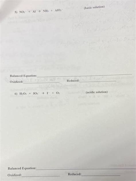 Solved Balance The Following Equation Using The