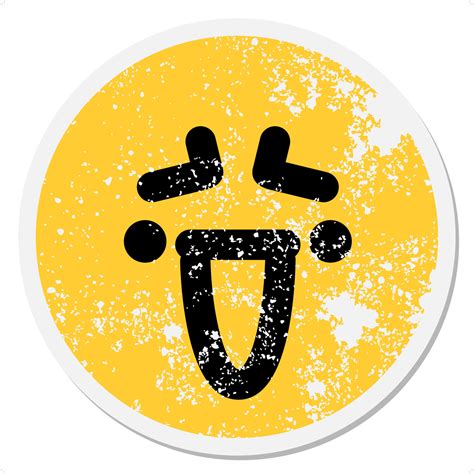 Nervous Laughing Face Circular Sticker 12156739 Vector Art At Vecteezy