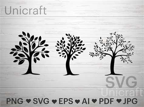 Tree Svg Tree Svg File Vector Tree Silhouette Svg Forest Clipart Tree Clip Art Cricut