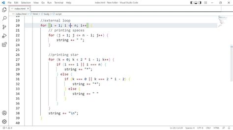 How to Make a Hollow Pyramid Star Pattern in Javascript | Problem Solving | Learn with Sazzad ...