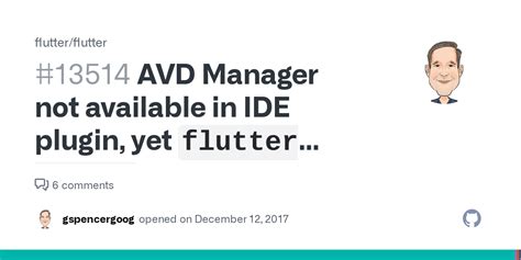 Avd Manager Not Available In Ide Plugin Yet `flutter Doctor` Says Everything Is Ok · Issue