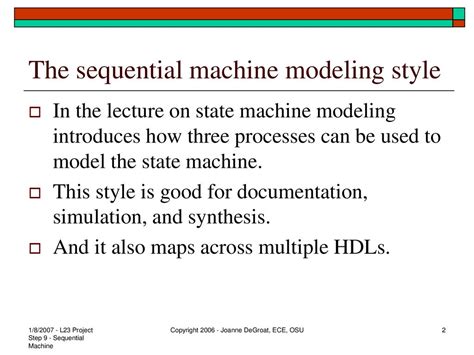 Beyond The Alu And Datapath Sequential Machine Modeling Exercise Ppt Download